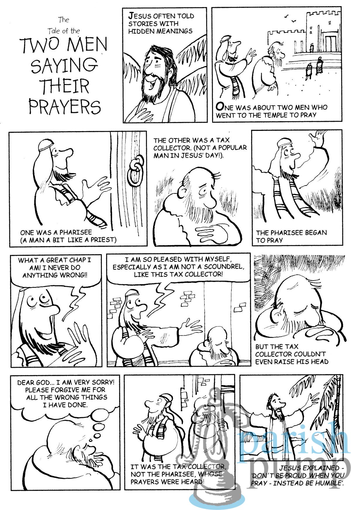 PP Picture Parable – Two men, two prayers jul17 td – Parish Pump Ltd