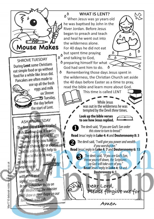 PP Mouse Makes – What is Lent – mar17 dn – Parish Pump Ltd